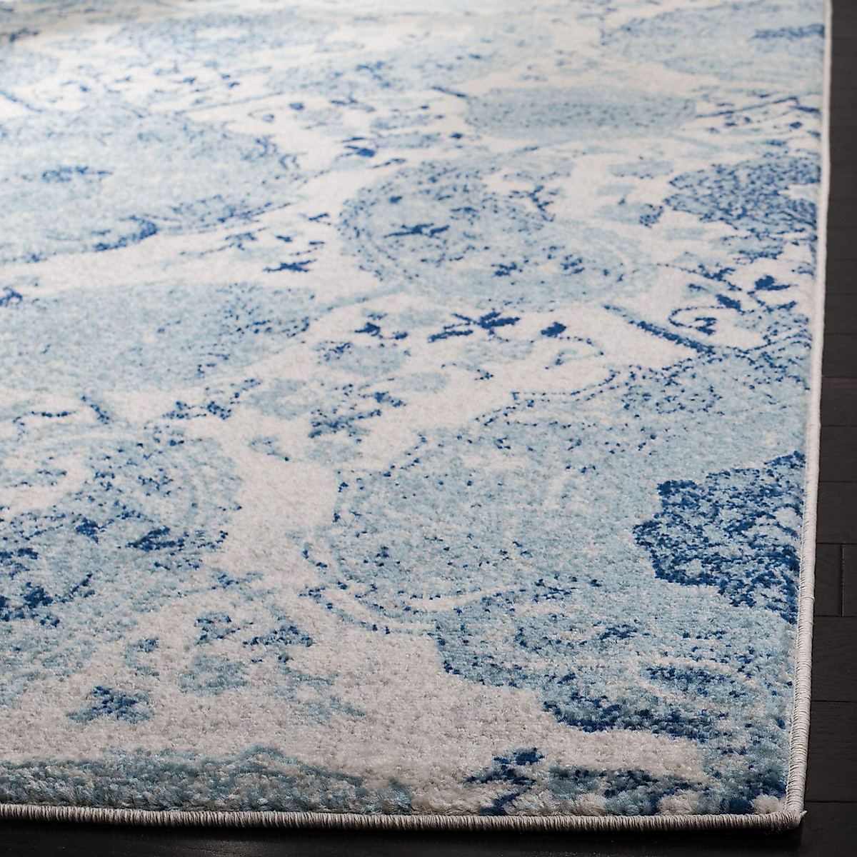 SAFAVIEH Madison Collection Area Rug - 8' x 10', Cream & Turquoise, Boho Chic Glam Paisley Design, Non-Shedding & Easy Care, Ideal for High Traffic Areas in Living Room, Bedroom (MAD600E)