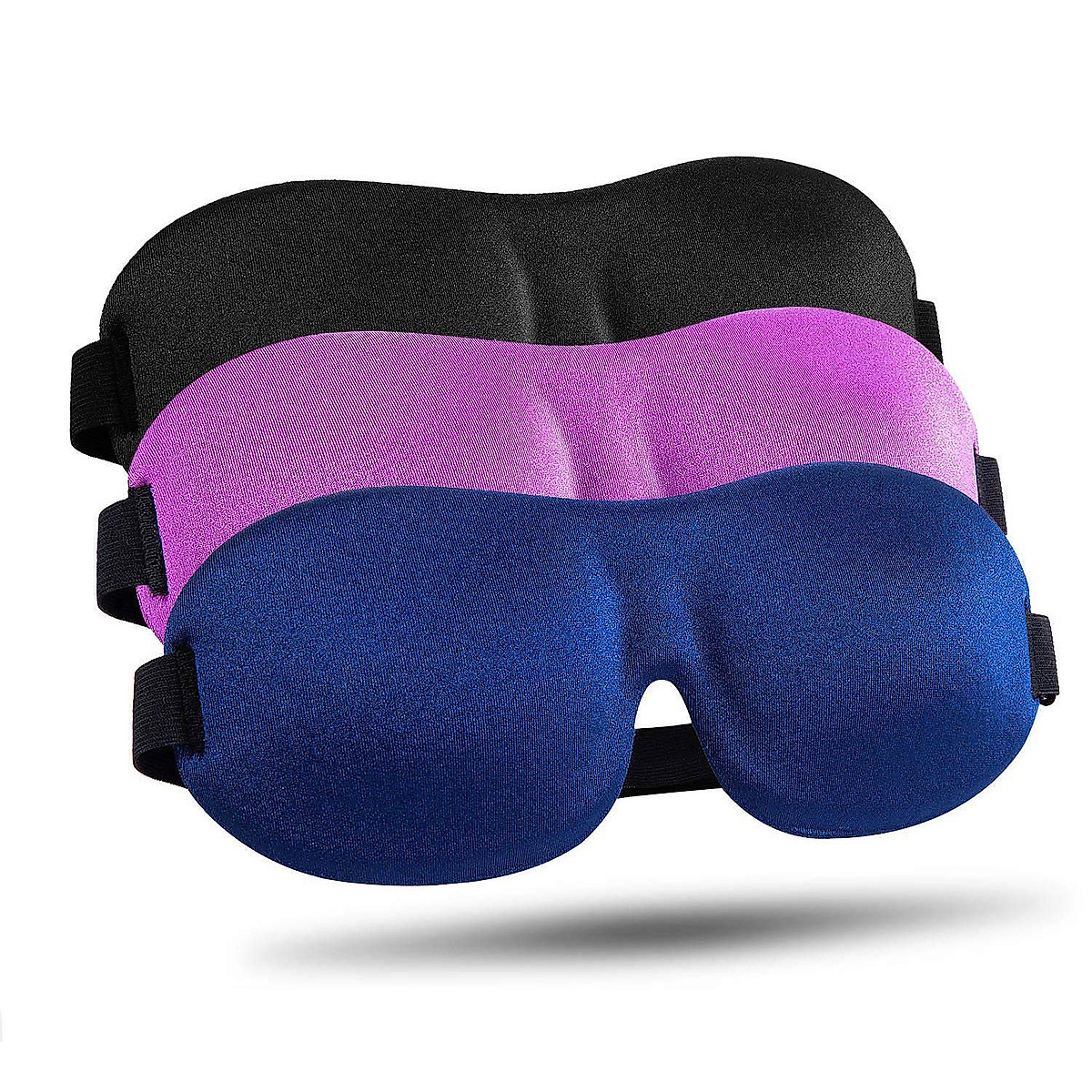 LKY DIGITAL Sleep Mask for Side Sleeper 3 Pack, Blackout 3D Eye Mask for Sleeping, Night Blindfold for Men Women