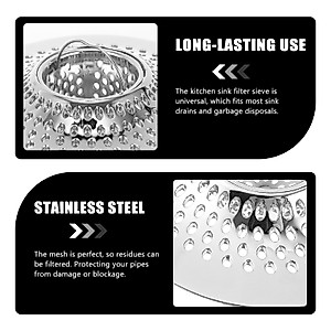 Angoily 1pc Sewer Filter Tub Drain Stopper Bath Tub Plug Hair Strainer Kitchen Drain Strainer Hair Snare Drain Screen Cover Tub Drain Strainer Hair Food Filter Cover Stainless Steel Sink