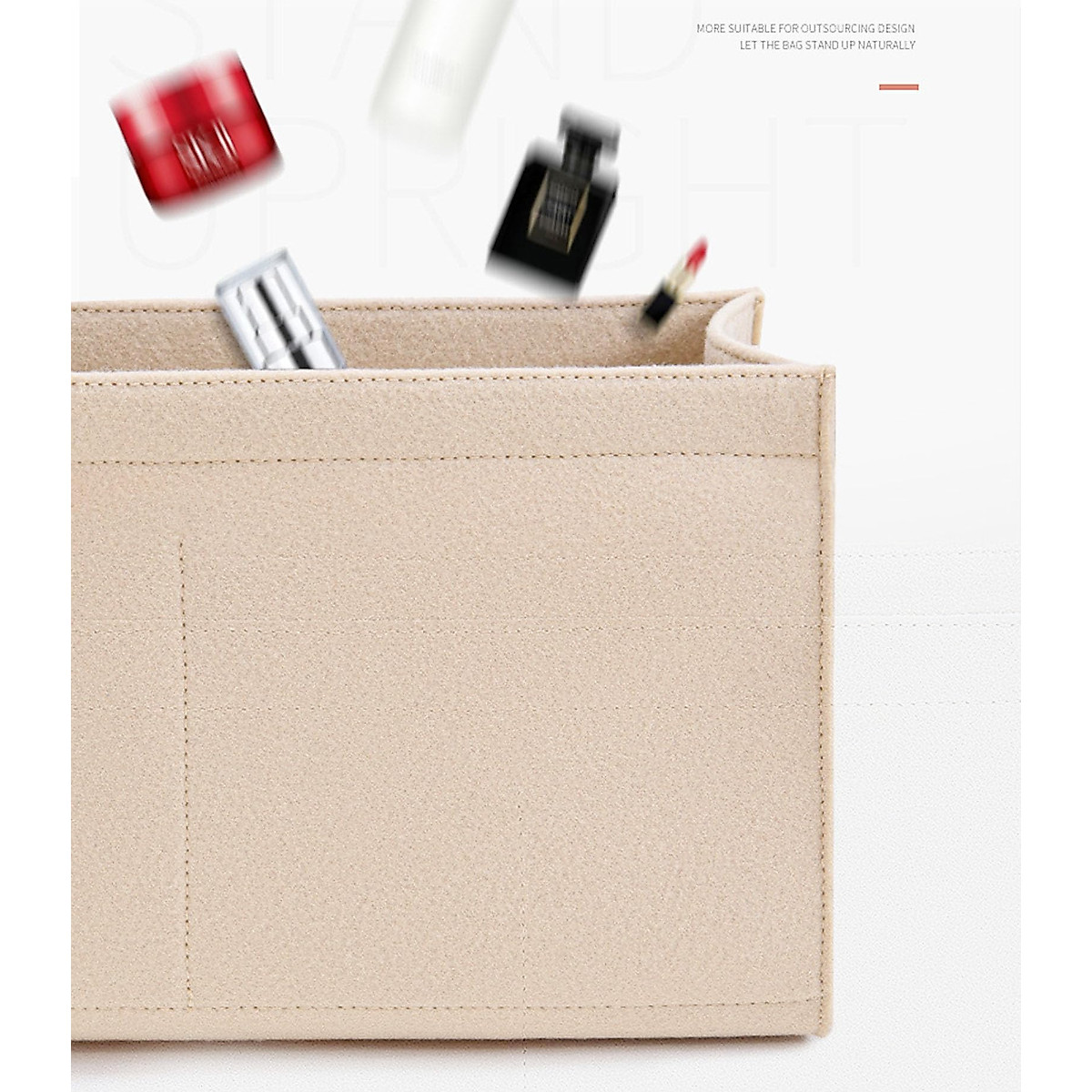 Lckaey christian for book tote small size bag organizer insert 2008khaki-medium