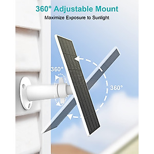 WUUK Certified Solar Panel, Compatible WUUK Rechargeable Outdoor Camera Wireless, Continuous Power Supply, 2.5W Solar Panel for Home Security Camera, IP66 Weatherproof, 360° Adjustable Mount
