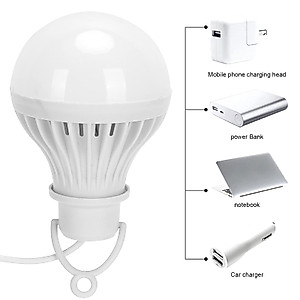 Acouto Rechargeable Emergency Light, Portable USB LED Energy-Saving Lamp Bulb LED Emergency Light for Home Power Failure Tent Hurricane