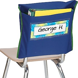 Really Good Stuff Store More Deep-Pocket Chair Pockets – 6 Pack – Navy/Green