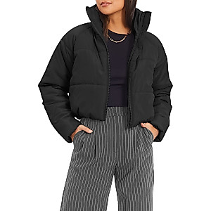 AUTOMET Puffer Jackets Womens Winter Coats Trendy 2023 Fashion Outfits Long Sleeve Zip Up Stand Collar Pockets Y2k