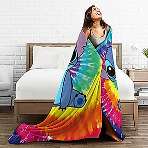 Ultra-Soft Throw Blanket Fleece Lightweight Blanket Sofa Comfort Warm Flannel Blanket for Bed Living Room for Adults Kids 50"X40"