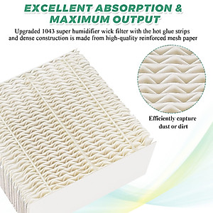1043 Super Humidifier Wick Filters (4 Pack) Replacement for Essick AirCare Evaporative Humidifiers EP9500 EP9700 EP9800 831000 821000 826000 826800 and Bemis Space Saver 800 8000 Series Humidifiers