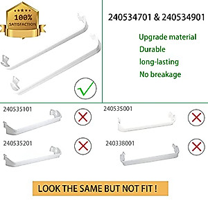 240534701 & 240534901 Refrigerator Door Shelf Rack Bar Compatible with frigidaire or kenmore, 240534901 frigidaire Door Shelf retainer bar, 2 pack