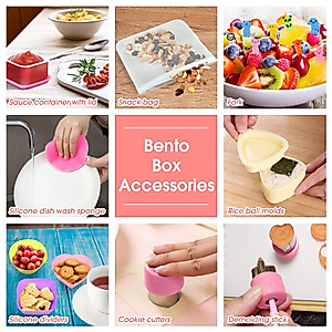 Korlon 30 Pcs Bento Box for Kids, 1300ML 4 Compartment Lunch Box Kids, Leakproof Lunch Containers for Adults with Various Accessories for Carrying Meals