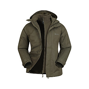 Mountain Warehouse Fell Mens 3 in 1 Water Resistant Jacket - Winter Khaki Small