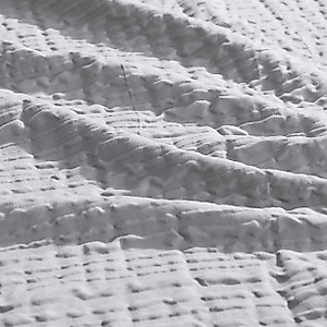 Kenneth Cole - Full/Queen Duvet Cover Set, Soft Bedding with Matching Shams, Embossed Modern Home Decor, Oeko-Tex Certified (Serenity Wavy Lines Grey, Full/Queen)