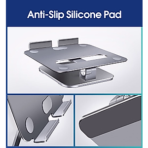 elitehood Aluminum iPad Pro 12.9 Stand, Adjustable iPad Stand Holder for Desk, Large Back Portable Monitor Stand, Tablet Stand Compatible with 15.6’’ Monitor, iPad Pro 12.9, iPad Air Mini 6 5