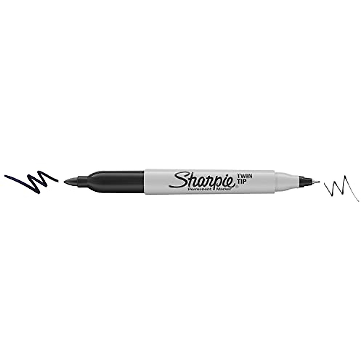 SHARPIE Twin Tip Permanent Markers | Fine & Ultra-Fine Points | Black | 2 Count