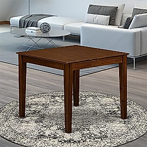 East West Furniture Modern OxT-AWA-T Mid Century Dining Table with Antique Square Tabletop and-Walnut Finish, 36 x 30
