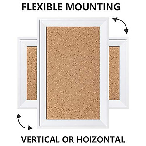 HBlife Cork Board Bulletin Board 11 x 17 inch with White Frame Rectangle Decorative Hanging Pin Board Perfect Decor for Office & Home,Message Board or Vision Board