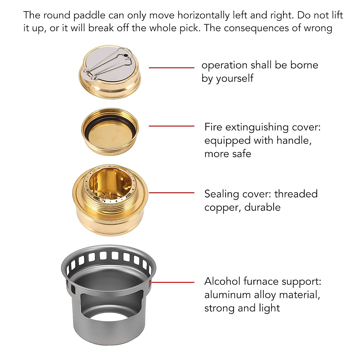 Alcohol Stove, Portable Aluminium Alloy Spirit Burner Easy to Hollow Bracket Sealing Ring with Storage Bag for Teapots(Grey)