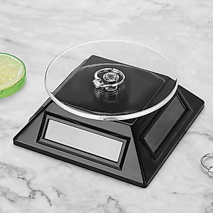 Antilog Jewelry Display Stand, Solar Showcase 360 Degrees Turntable Rotating Watch Phone Jewelry Organizer Display Stand(Black)