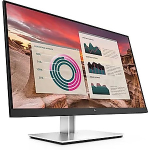 HP E27u G4 QHD USB-C 27 Inch Monitor Desktop PC IPS LCD 60Hz 5ms 16:9 Anti-glare Pivot Height Adjustable VESA Mountable DisplayPort HDMI Port USB Hub Computer Screen, Black/Silver (Renewed)