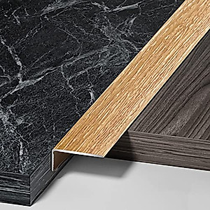 L Molding Floor Transition Strip Wood Grain, 40in Flooring Edging Trim for Wood/ Tile/ Vinyl/ Laminate Floor, Home Doorway Stair Treads Threshold Decorative Strip ( Color : #8 , Size : Width 20mm(0.8"