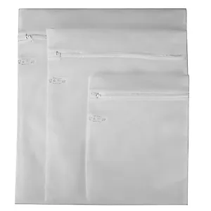 Sunbeam 3 Piece Micro Mesh Delicate Laundry Wash Bag, White