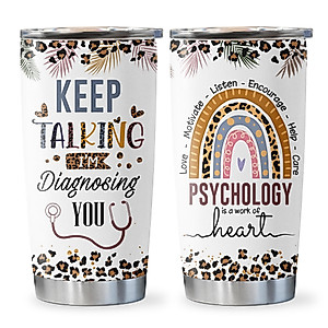 Qatdey Psychology Gifts, Mental Health Gifts For School Psychologist, Psychiatrist, Therapist, Therapy, Best Gifts For Psychology Teacher, Psychology Graduation Gifts Tumbler 20oz 1PC