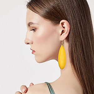 8 Pairs Unique Lightweight Handmade Vintage Bohemian Nature Wooden Dangle Drop Earrings Boho Retro Geometric Teardrop Wood Hook Earring Sets for Women Statement Jewelry Gifts (8 Pairs)