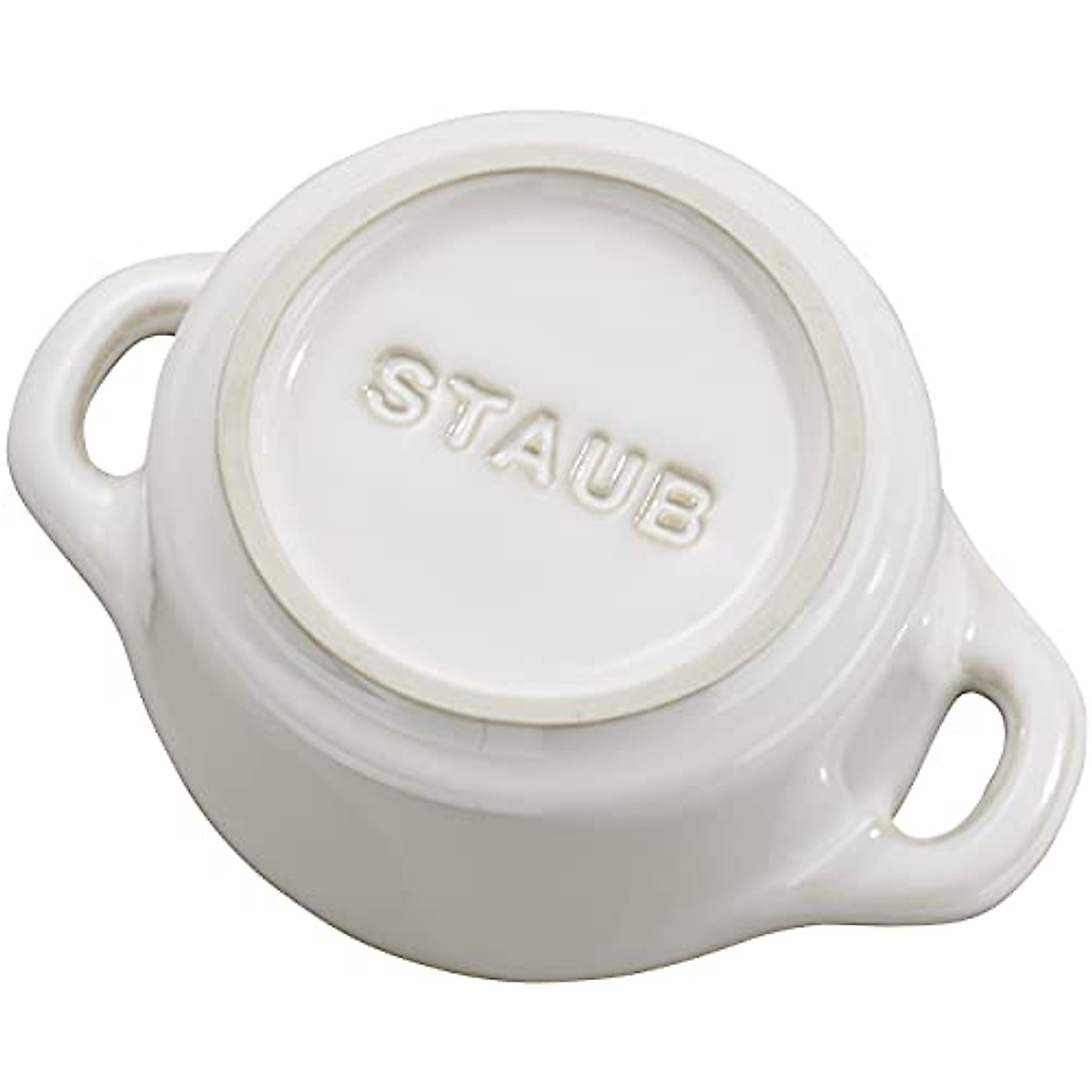 STAUB Ceramics Mini Round Cocotte Set, 3-piece, Rustic Ivory