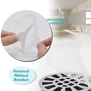 Disposable Shower Drain Hair Catcher Stickers, 30 PCS Mesh Stickers 4.3'' with Clean Tweezers, Shower Drain Stickers Not Rot Anti-Blockage