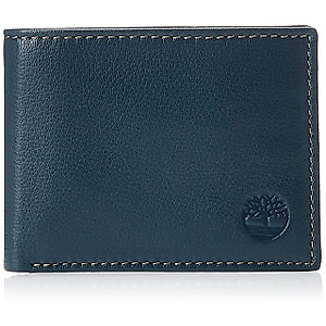 Timberland Men's Blix Slimfold Leather Wallet, Navy, One Size
