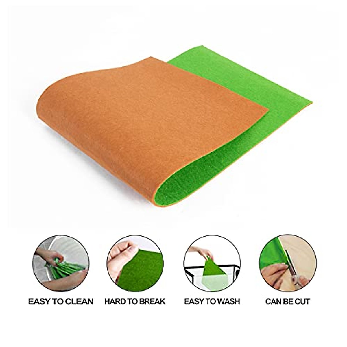 REPTI ZOO Reversible Reptile Carpet Pack of 2PCS, Terrarium Substrate Bedding Liner (17 in X 35 in) for 10/20/30/40 Gallon Tanks, Both Sides Usable Reptile Floor Mat
