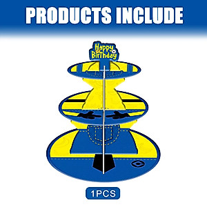 Cartoon Birthday Party Cakestand,3-Tier Cake Stand for Cartoon Theme Party Decorations Supplies