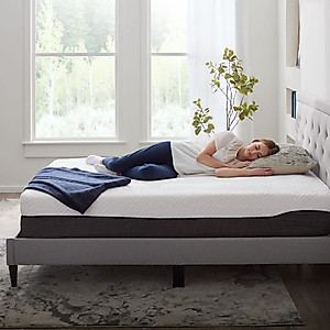 Lucid 12 Inch Hybrid Memory Foam Infused with Bamboo Charcoal and Aloe Vera-Encased Spring Support-Medium Plush Feel-Motion Isolation Mattress, Twin XL, White