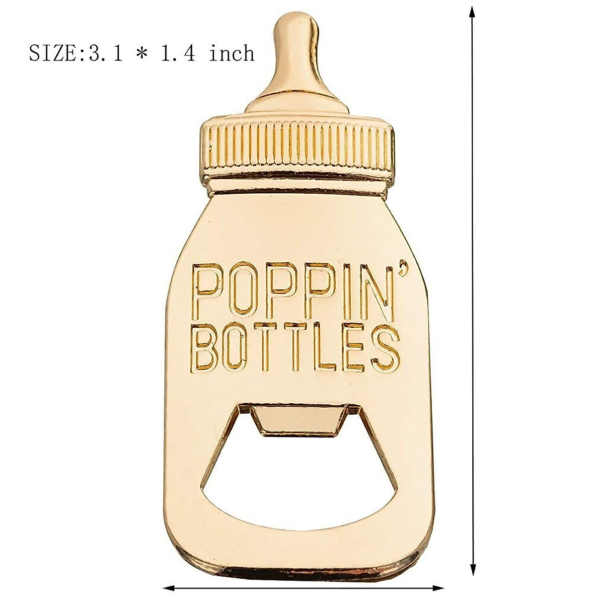 PARTYGOGO 24pcs POPPIN BOTTLES Shape Bottle Opener for Baby Shower Favors Bridal Shower Birthday Party Decoration Wedding Favors for Guests with Gift Box (Blue POPPIN BOTTLES, 24)