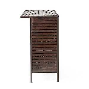Christopher Knight Home Milos Acacia Bar Table, Dark Brown / Rustic Metal