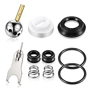 Dreyoo Kitchen Single Handle Faucet Repair Kit with RP212 Stainless Steel Ball Valves and Knob Handles, Compatible with Delta/Peerless Single Handle Faucets, Replacement for RP77739 and 86971 (2 Pack)