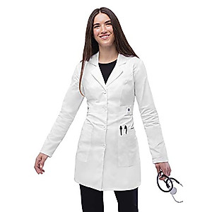 Adar Universal Stretch Lab Coat for Women - 36" Tab-Waist Lab Coat - 3304 - White - 3X
