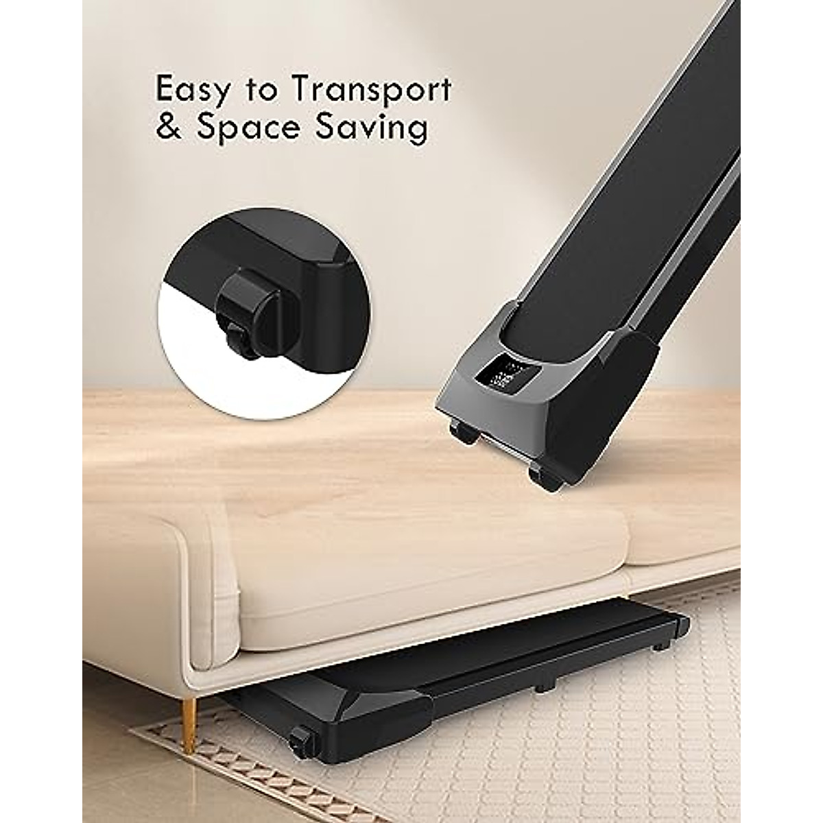 FLIMDER Under Desk Treadmill, Walking Pad for Home/Office, 2.5HP Portable Walking Treadmill, Electric Treadmill with Remote Control, 265 lbs Weight Capacity (Black)