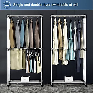 Portable Dryer, New Lock Tube Clothes Dryer, 1000W Electric Dryer, Double-layer Foldable Portable Dryer for Apartments