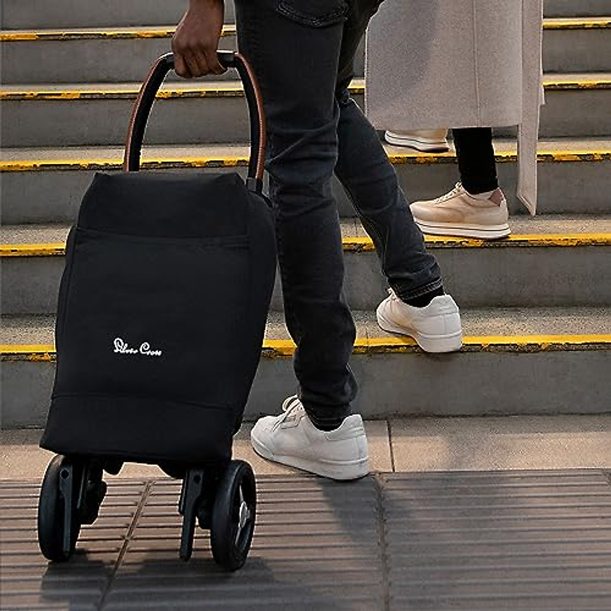 Silver Cross Jet 3 Full Size TSA Approved Infant & Toddler Stroller, Lightweight Airplane Travel Pram, Compact One Hand Fold Baby Strollers W/Water Resistant Rain Cover, Holds Newborn - 55 Lbs, Black