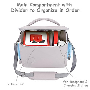 DDgro Toniebox Carrying Case - Convenient and Protective Travel Bag for Tonie box Audio Player Starter Set and Accessories (Grey, Large)