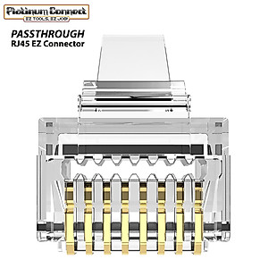 RJ45 CAT6 Passthrough Connectors (50 PCS),Gold Plated 3 Micron 3u, High Performance 3 Prong Pins (CAT6/50 PCS)