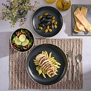 IHIPPO Dinnerware Sets Kitchen Dinnerware Sets 12-Piece Dinnerware Set Plates Sets for Home Dinner Set Dishes and Plates Sets Round Porcelain Dinnerware Plates and Bowls Set Modern Dinnerware Set