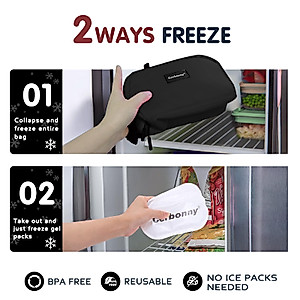 Small Cooler Bag Freezable Lunch Bag for Work School Travel,Leak-proof Small Lunch Bag,Small Insulated Bag For Kids/Adults,Freezer Lunch Bags,Freezable Snack Bag,Mini Lunch Bag Fit For Yogurt