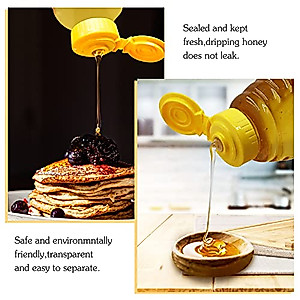 Qinsihwn 16 Pack 8oz Clear Plastic Honey Bottles,Squeeze Honey Container Refillable Food Grade Honey Jar with Leak Proof Flip-top Lid,Squeeze Honey Bottle for Storing and Dispensing