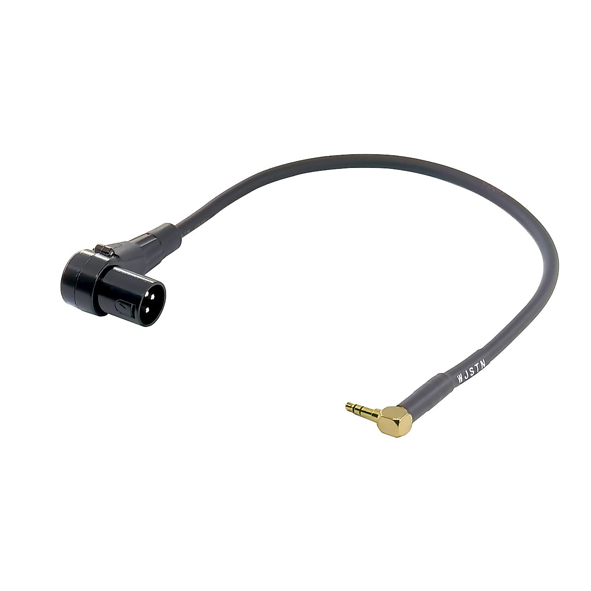 WJSTN Right Angle Male XLR to 3.5mm Adapter,3.5mm (1/8 Inch) TRS to XLR Stereo Male to XLR Male Cable (1feet)