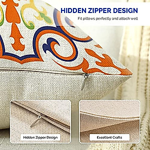 Cirzone Outdoor Pillow Covers 18x18 Set of 4 Waterproof Outdoor Pillows Couch Throw Pillow Covers Boho Decorative Pillow Covers Decorations for Patio, Garden, Home