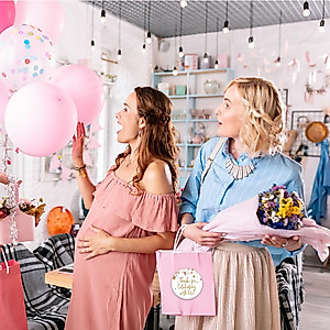 Andaz Press Blush Pink Gold Glitter Girl Baby Shower Party Collection, Round Circle Label Stickers, Thank You for Celebrating with US, 40-Pack