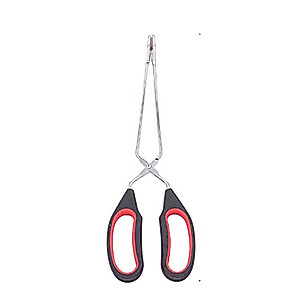 JAHH Scissors Type Portable Long Handle Outdoor Kitchen BBQ Tongs Clamp Convenient Grilling Multifunction Food Clip Camping Cooking (Size : L)
