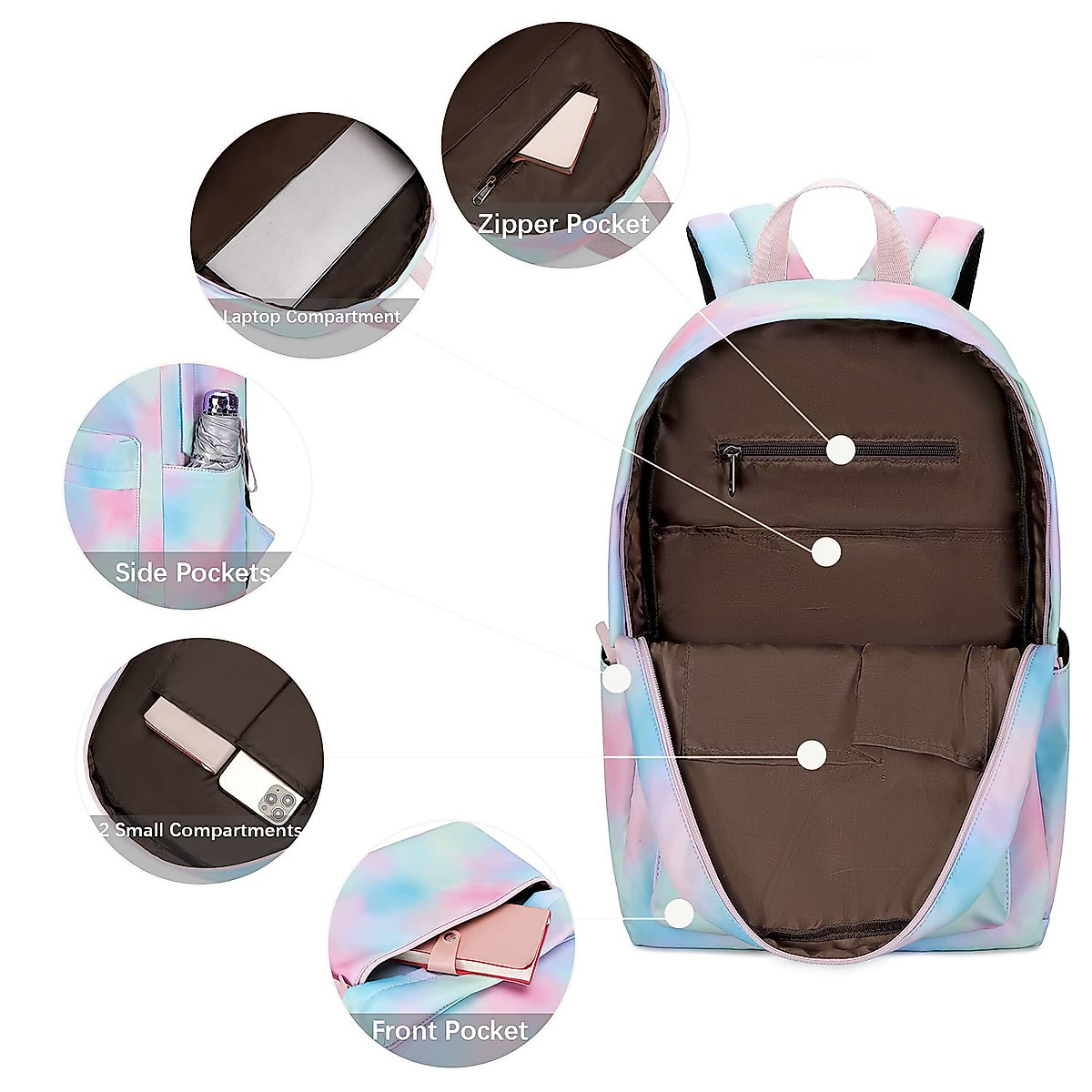 Ecodudo Cow Print Girls Backpack Set for Teens Backpacks School Bookbags with Lunch Bag (Cow Print)