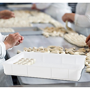 Eagrye 4-Pack Commercial Stackable Pizza Proofing Dough Box, Plastic Bread Container Dough Trays