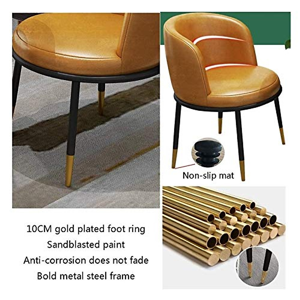 Conference Reception Room Coffee Table with Chair, Modern Table and Chair Combination Office Reception Round Table Coffee Shop Dessert Shop 60cm Leisure Table Hotel Meeting Room ( Color : 2 Chairs Ora